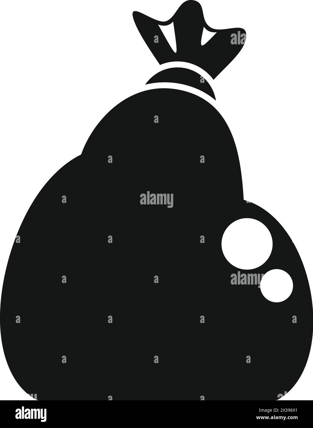 Full sack of trash icon simple vector. Recycle bag. Ecology sack ...