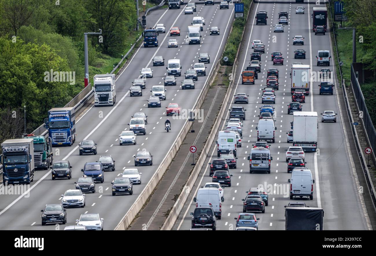 The highway A3, heavy traffic on 8 lanes, incl. the temporarily ...