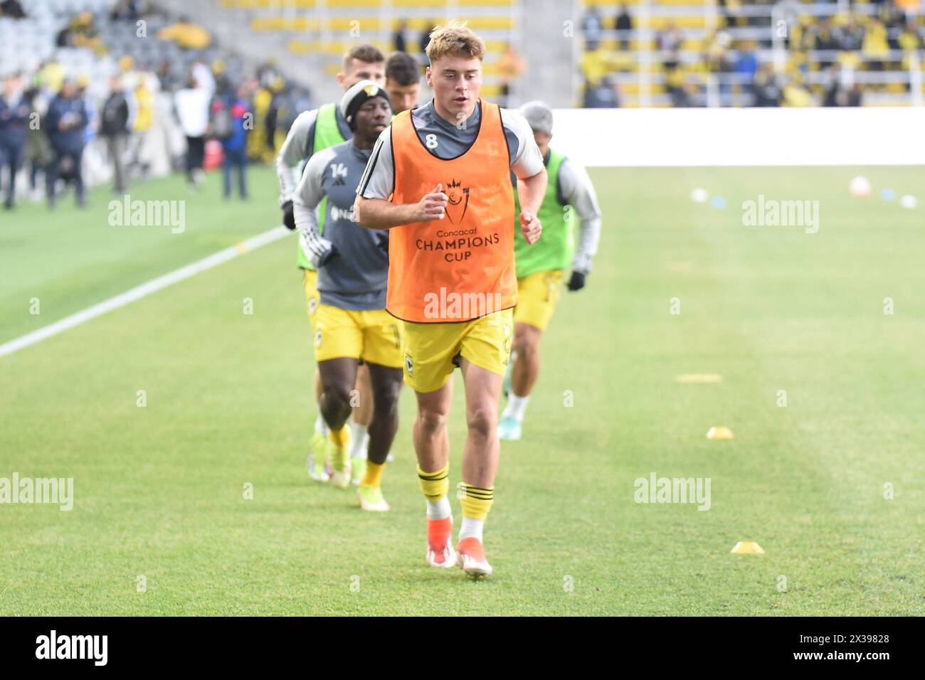 April 24, 2024: Columbus Crew midfielder Aidan Morris (8)during warm ...