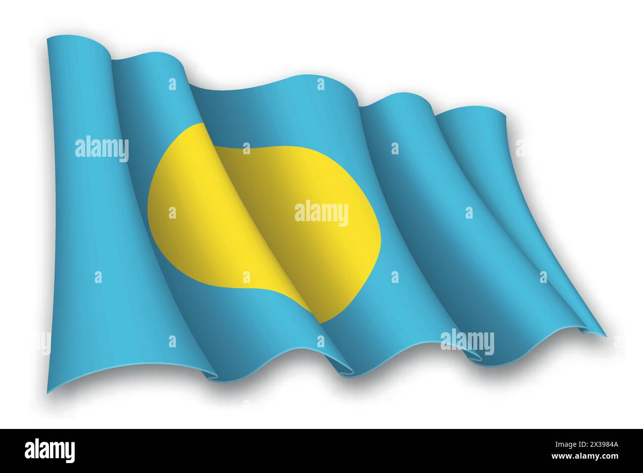 Realistic waving flag of Palau isolated on white background Stock Vector Image & Art - Alamy