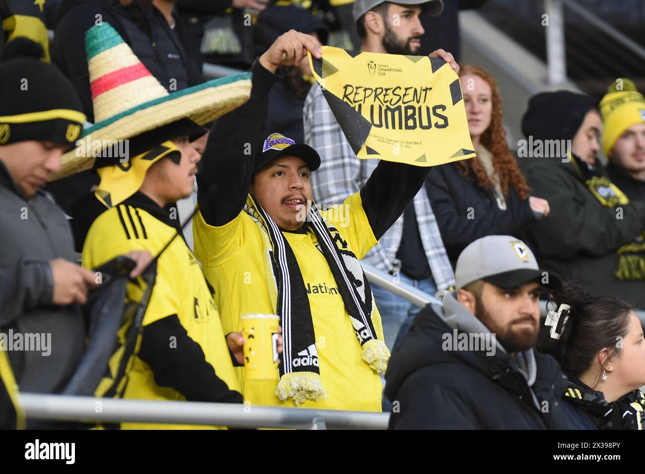 April 24, 2024: Columbus Crew fans cheer their team on against C.F ...
