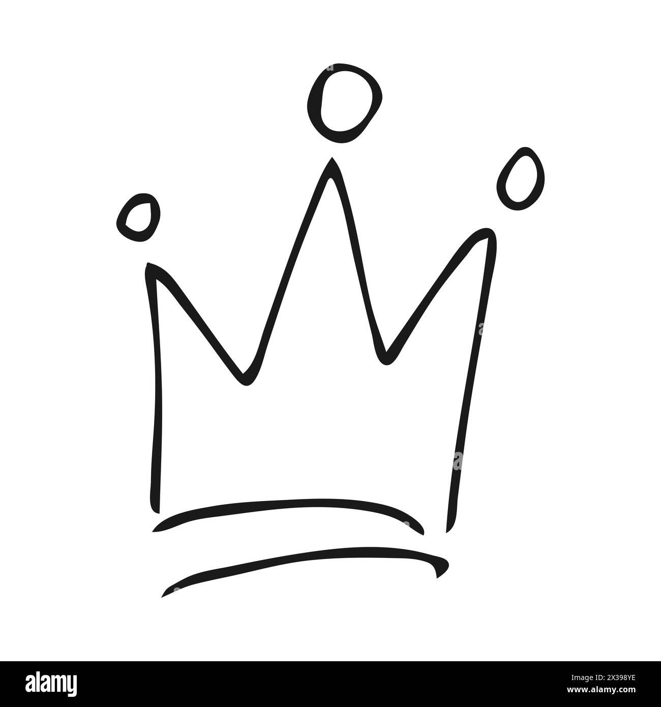 Hand drawn crown. Simple graffiti sketch queen or king crown. Royal ...