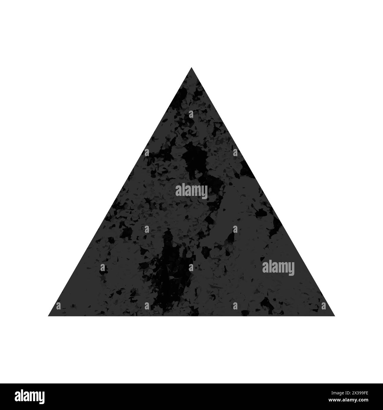 Scratched triangle. Dark figure with distressed grunge texture isolated ...