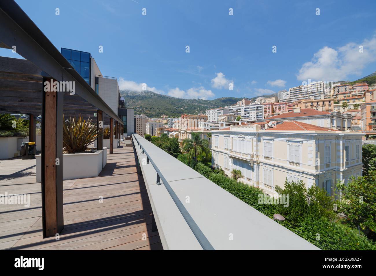 place to relax on flat roof of one of modern buildings of Monte Carlo ...