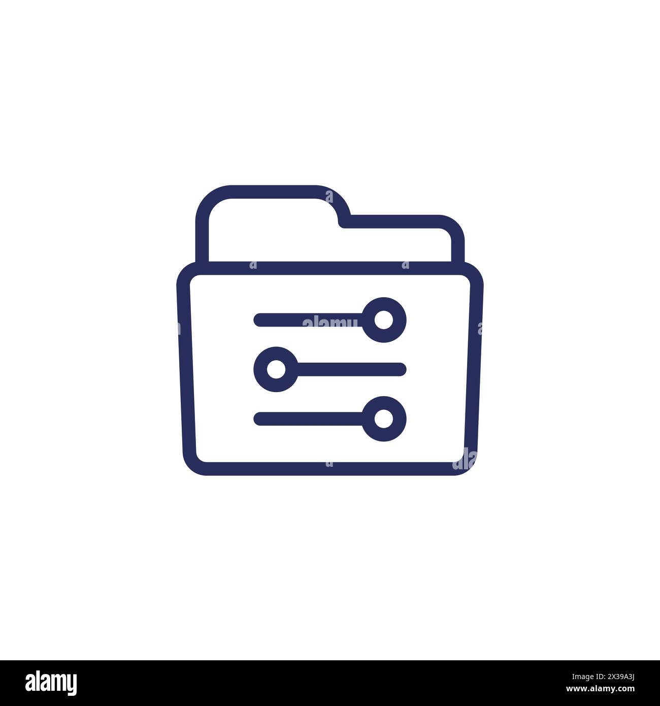 folder settings icon, line pictogram on white Stock Vector Image & Art ...
