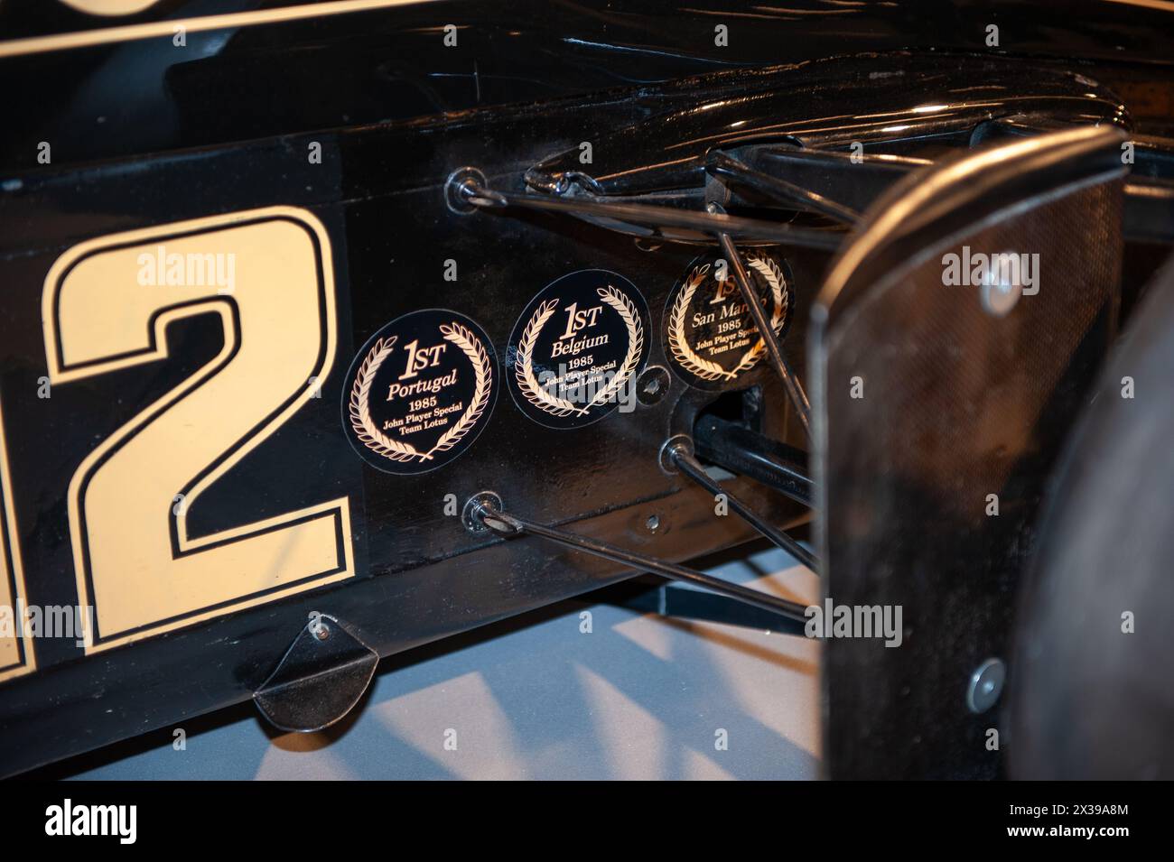 04/23/2024 Turin (Italy) A detail of the side of the Lotus John Player ...