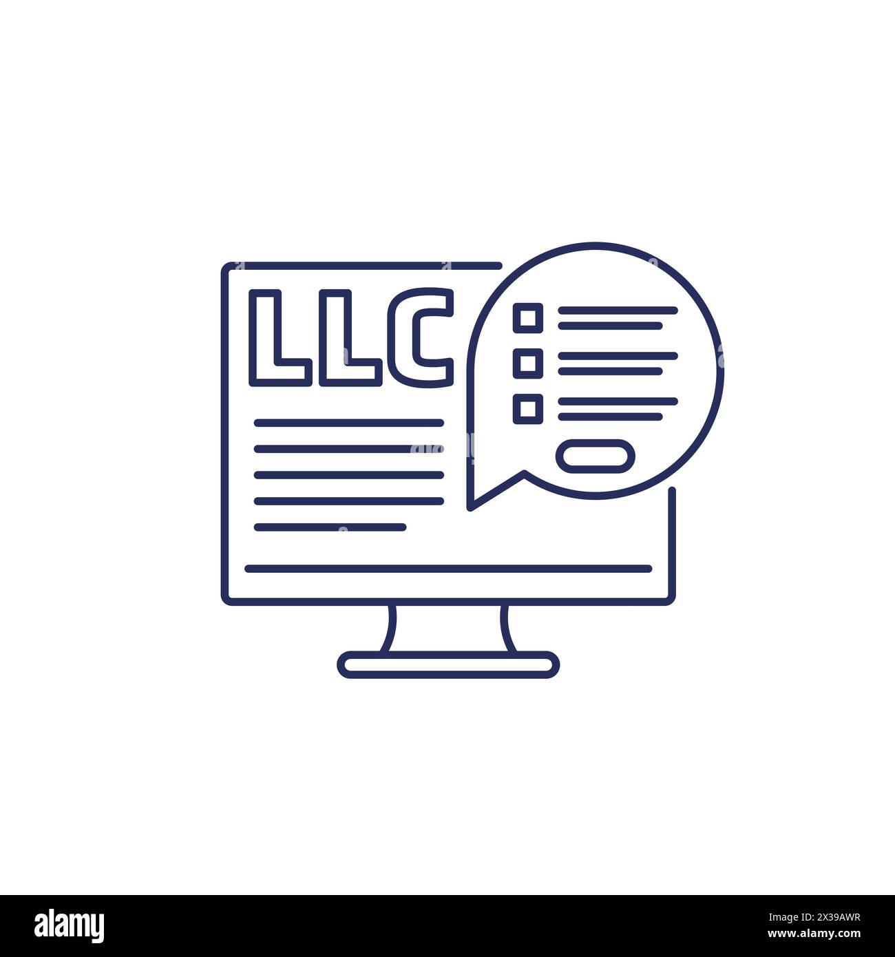 LLC online registration line icon Stock Vector Image & Art - Alamy