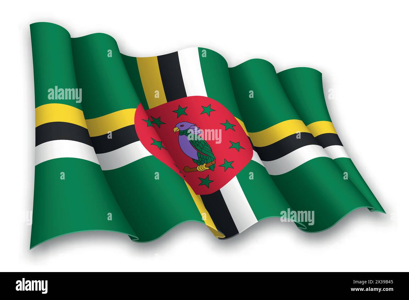 Dominica national flag waving background Stock Vector Images - Alamy
