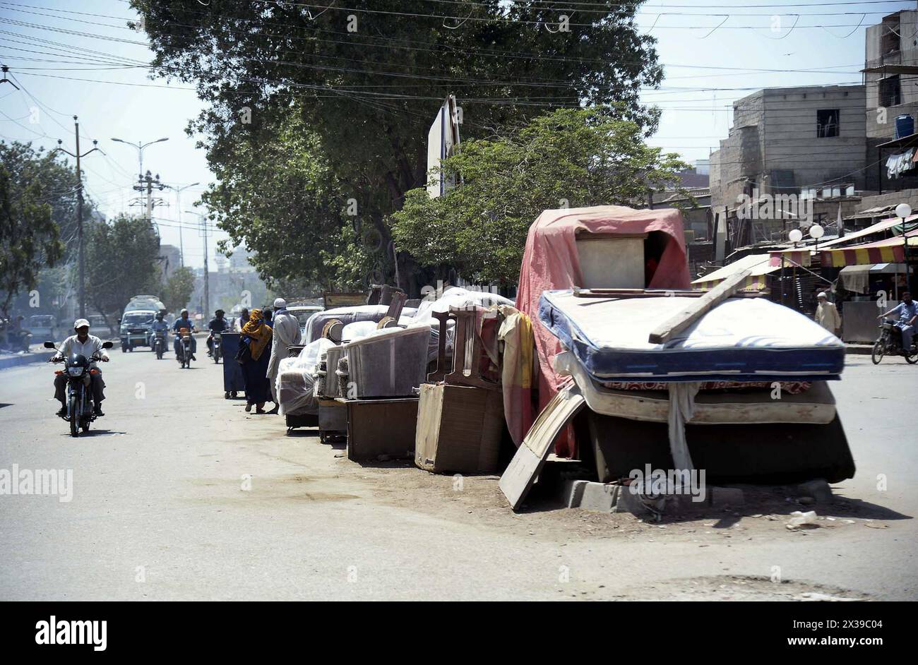 View of illegal encroachment on the a road creating problems for ...