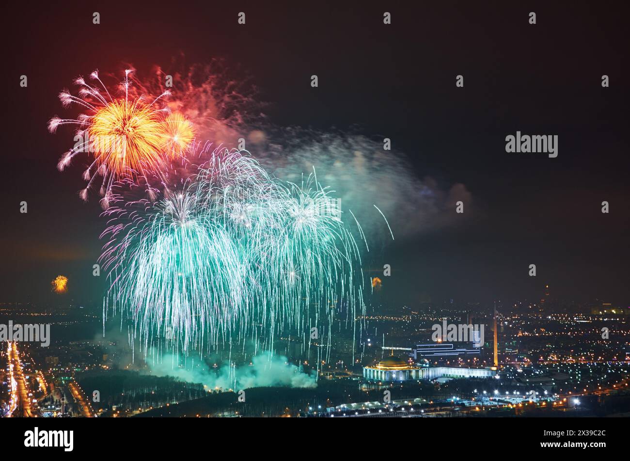 Fireworks over night city moscow hi-res stock photography and images ...