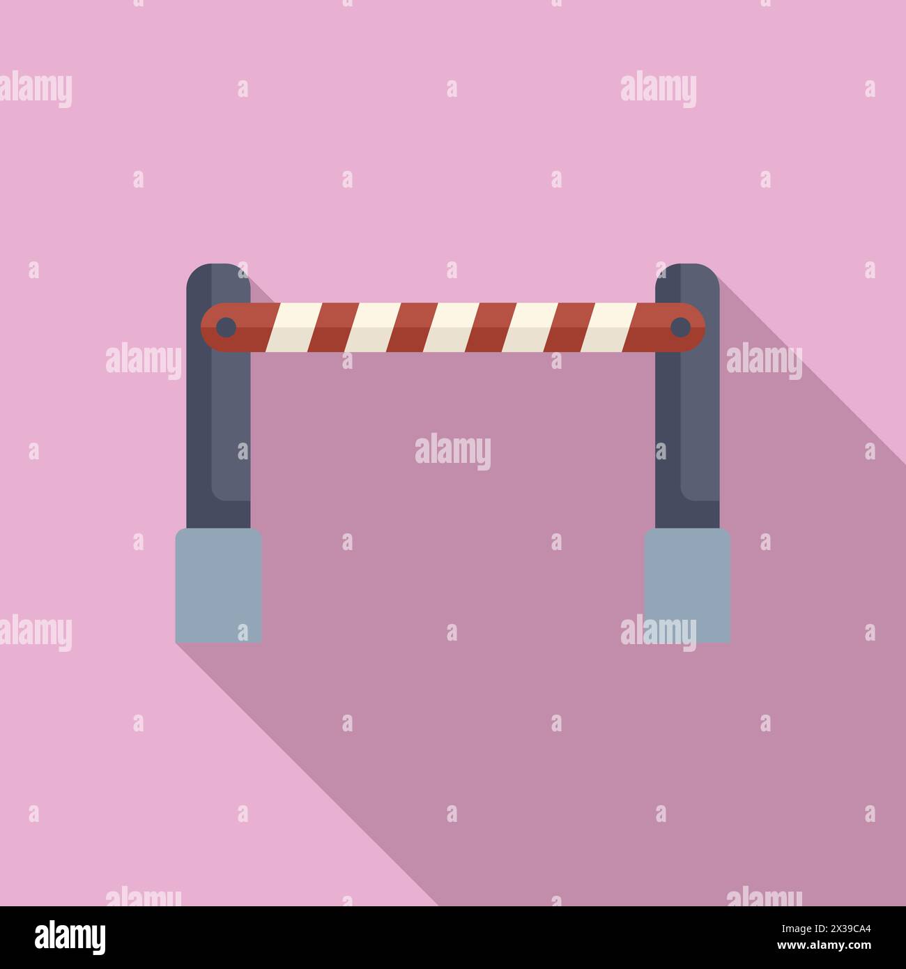 Side traffic barrier icon flat vector. Railway crossing. Front side ...