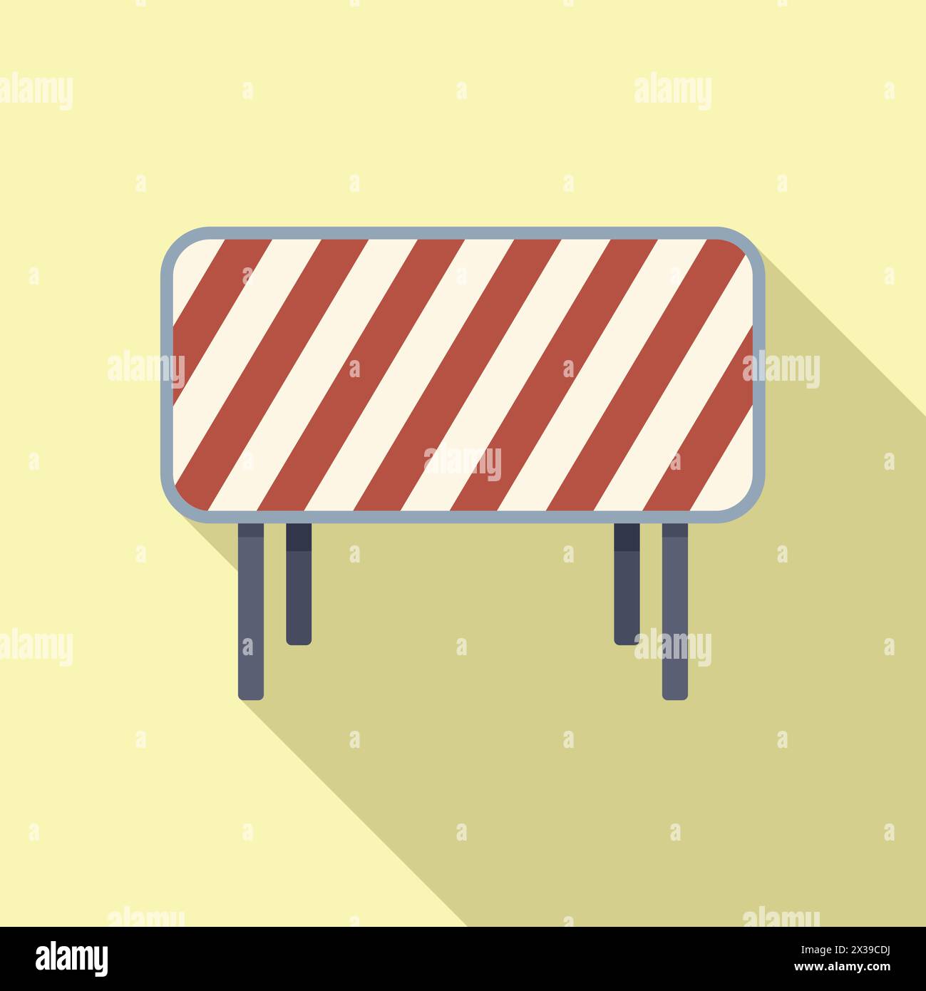 Railway crossing barrier board icon flat vector. Closed pass. Object ...