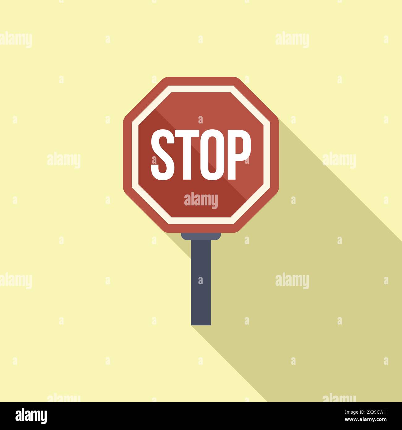 Stop road sign icon flat vector. Before railway crossing. Open caution ...