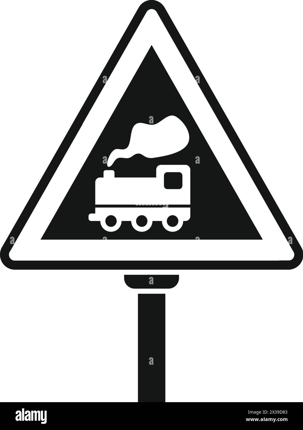 Caution railway road sign icon simple vector. Crossin barrier. Caution ...