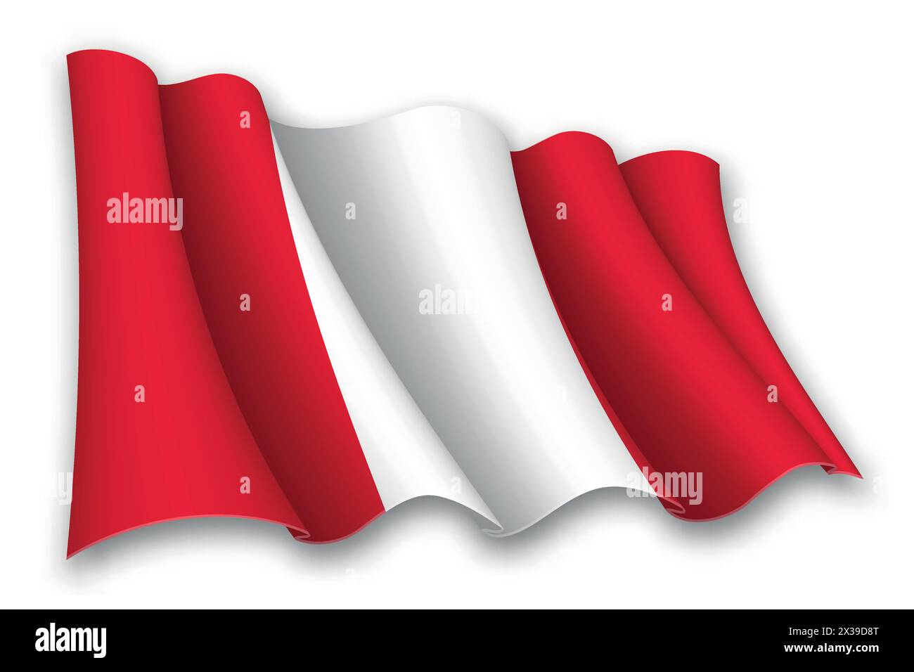 Realistic peru flag waving Cut Out Stock Images & Pictures - Alamy