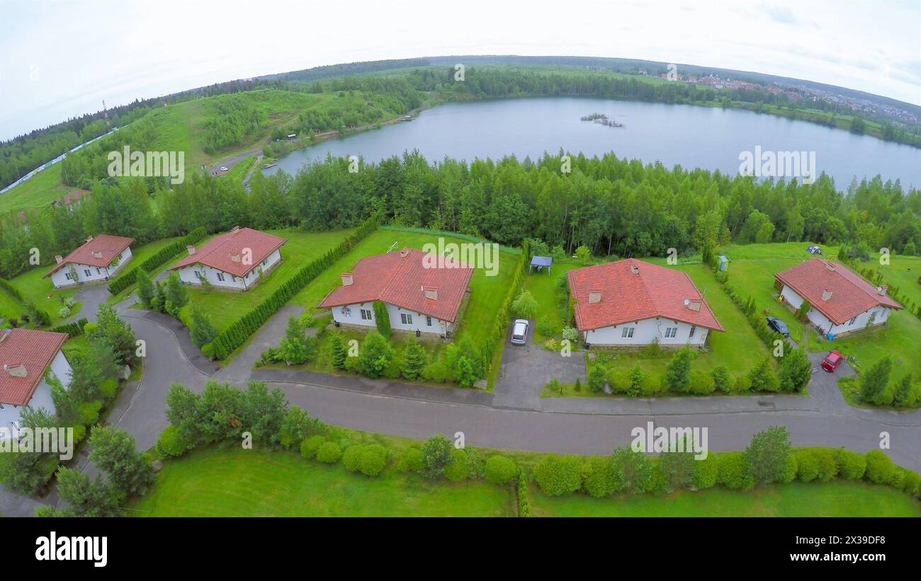 Aerial view several cottages hi-res stock photography and images - Alamy
