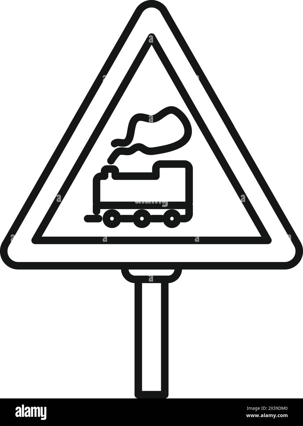 Caution railway road sign icon outline vector. Crossin barrier. Caution ...