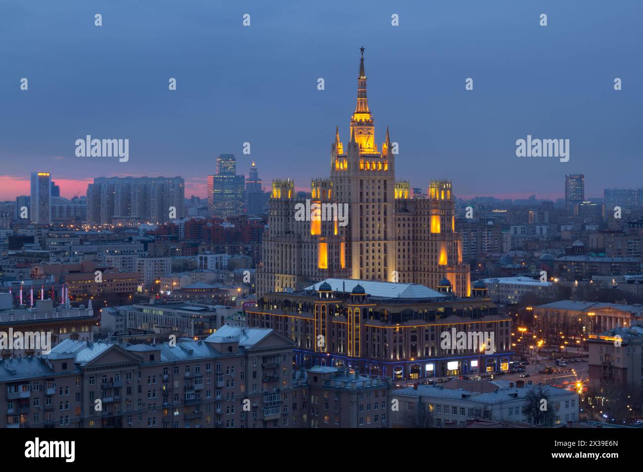 Residential building on square Kudrinskaya (Stalin skyscraper) with ...