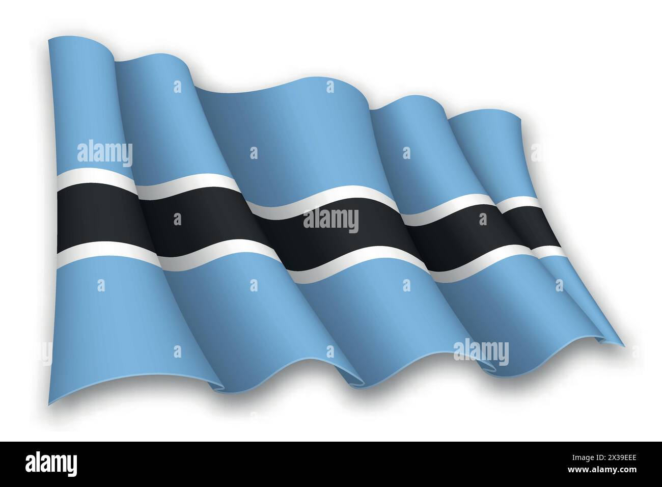 Realistic waving flag of Botswana isolated on white background Stock Vector Image & Art - Alamy