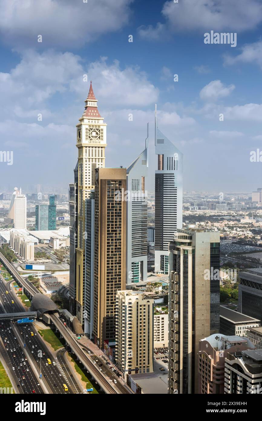 DUBAI, UAE - JAN 8, 2017: Al Yaqoub Tower, Complex Emirates Towers, Al ...