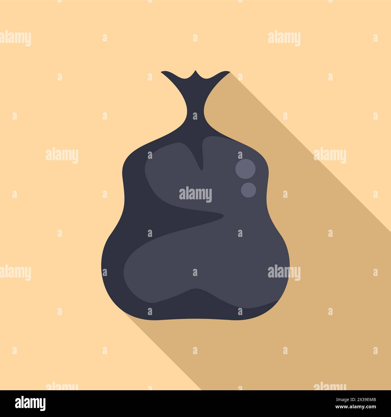 Used full bag of trash icon flat vector. Eco full sack. Cleaning carry ...