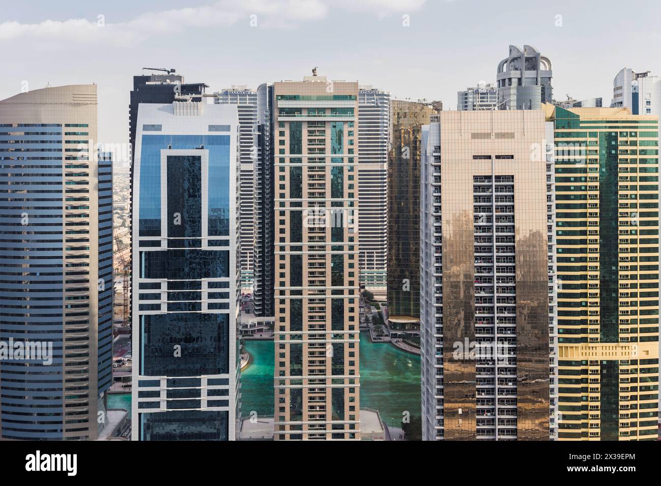 DUBAI, UAE - JAN 13, 2017: Saba Tower 1, Global Lake View, Lake City ...