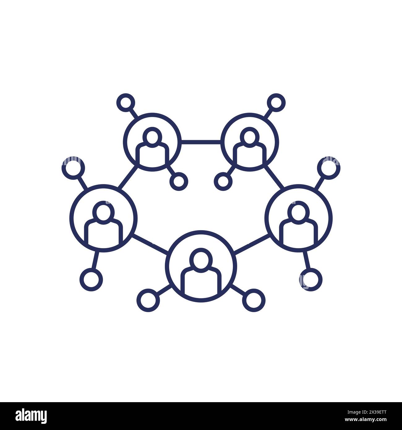 social network icon, connecting people line vector Stock Vector Image ...