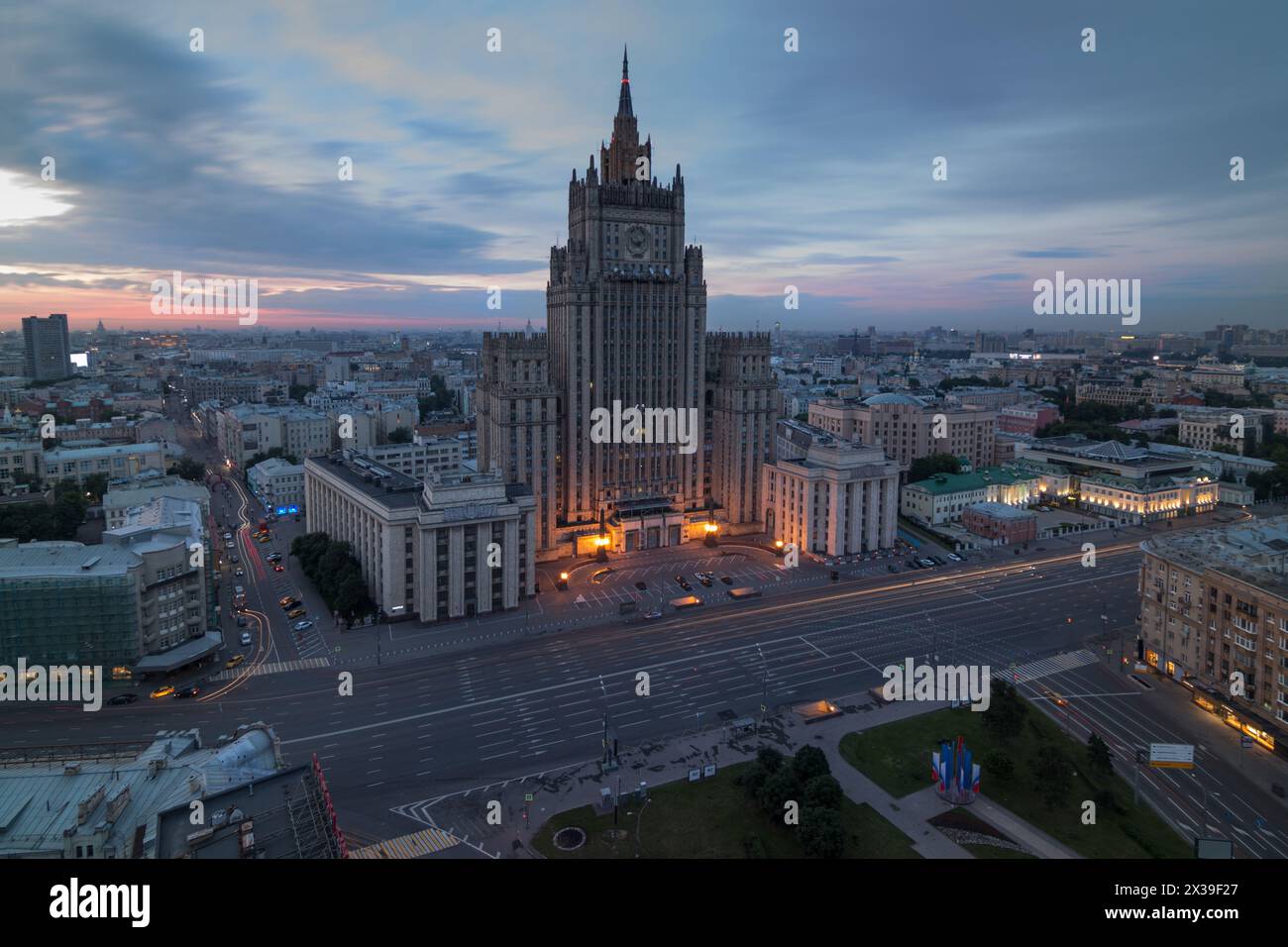 Ministry of Foreign Affairs building (Stalin skyscraper) during morning ...