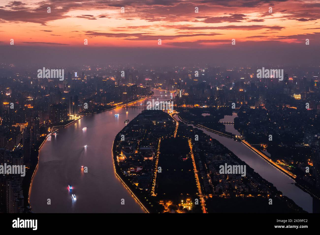 Sunny evening guangzhou city downtown hi-res stock photography and ...