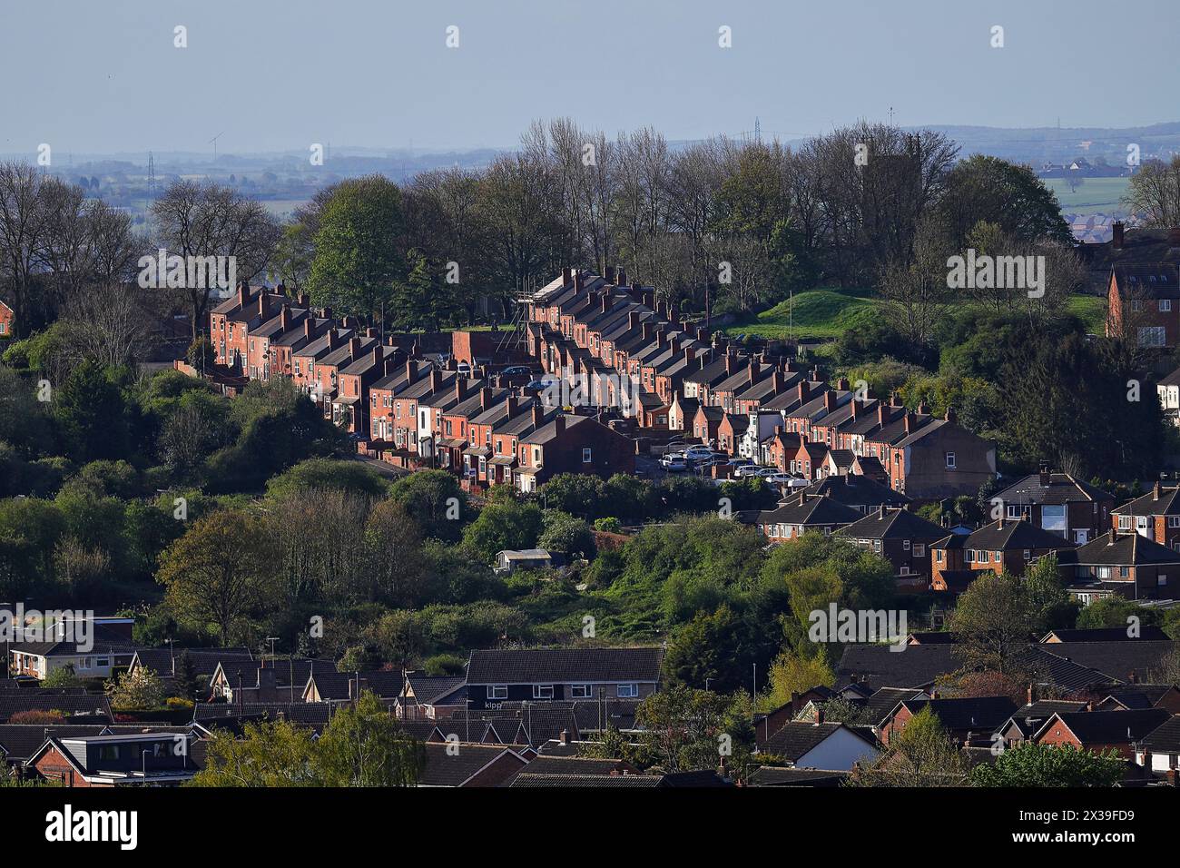 A view of East View & West View streets in Kippax Village in East Leeds ...