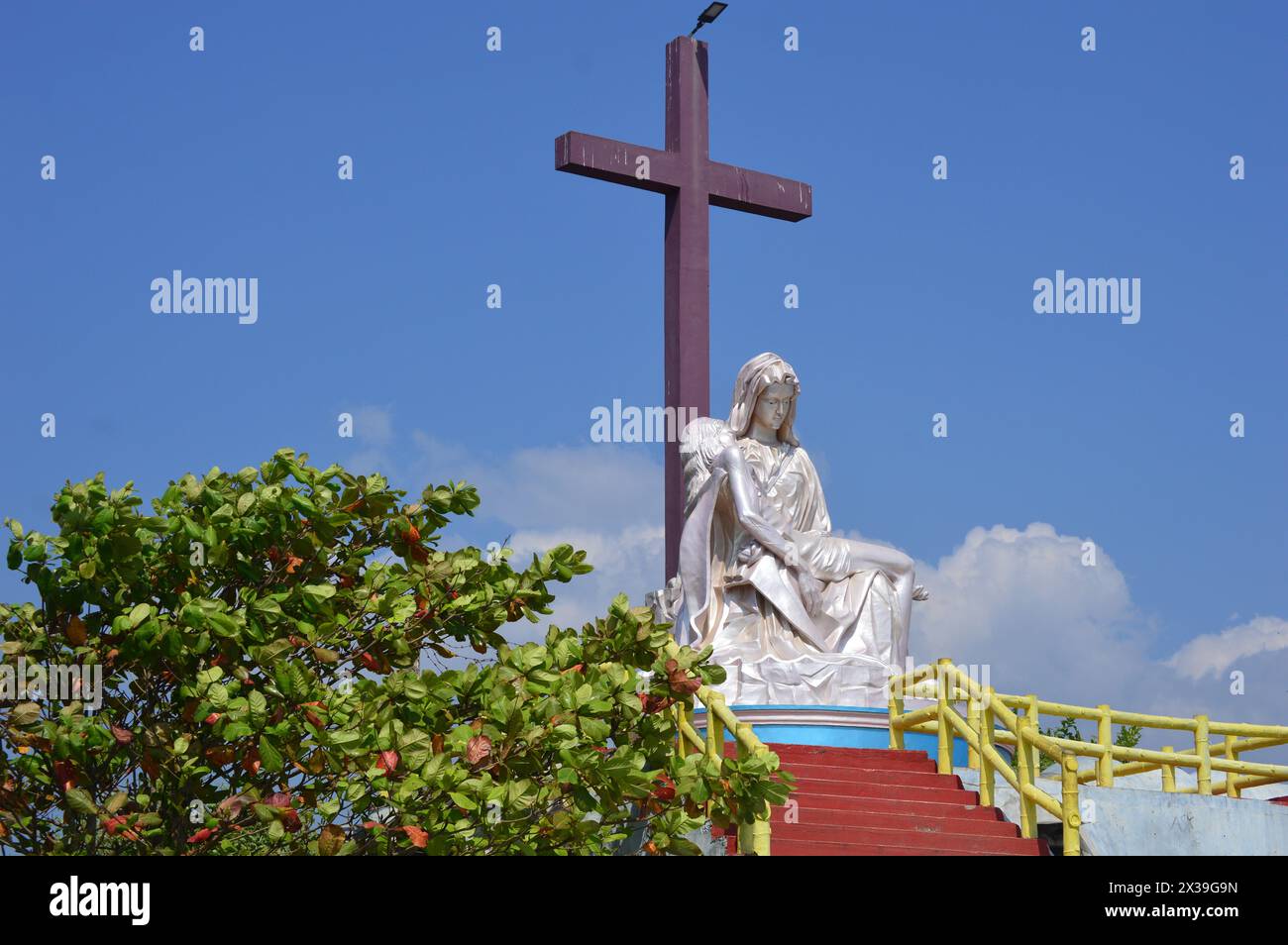 Statue of Mary and Jesus Christ at Poovar island Thiruvanthapuram India ...
