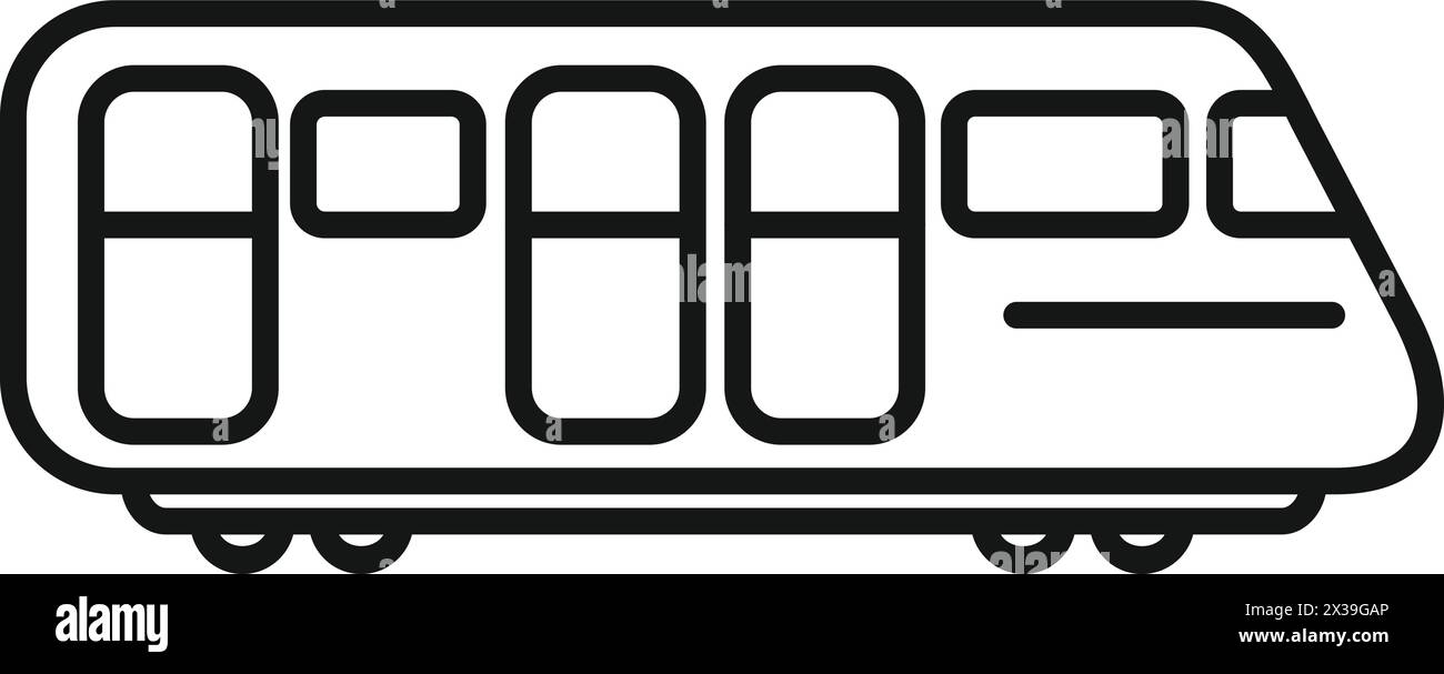 Modern train pass icon outline vector. Crossing railroad. Object ...