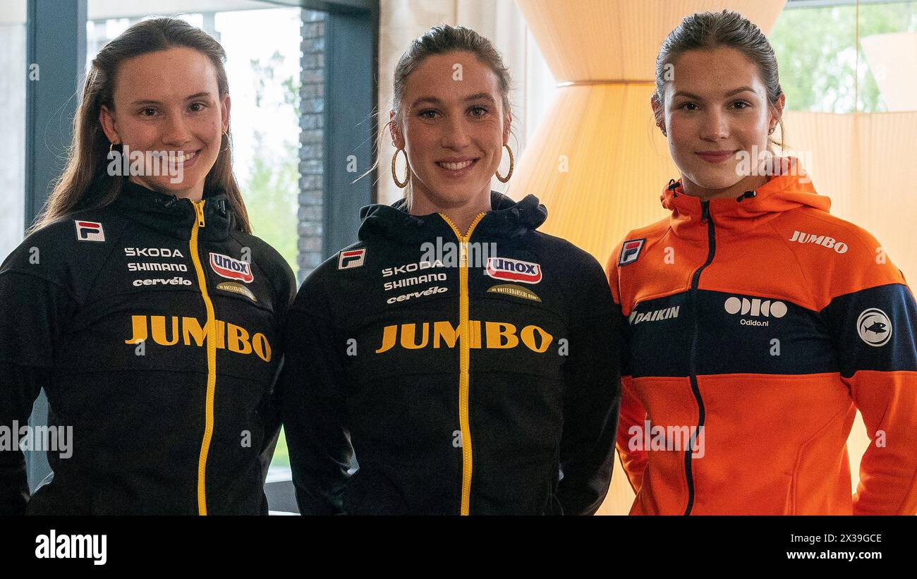 LELYSTAD, NETHERLANDS - APRIL 25 2024: Selma Poutsma, Suzanne Schulting ...