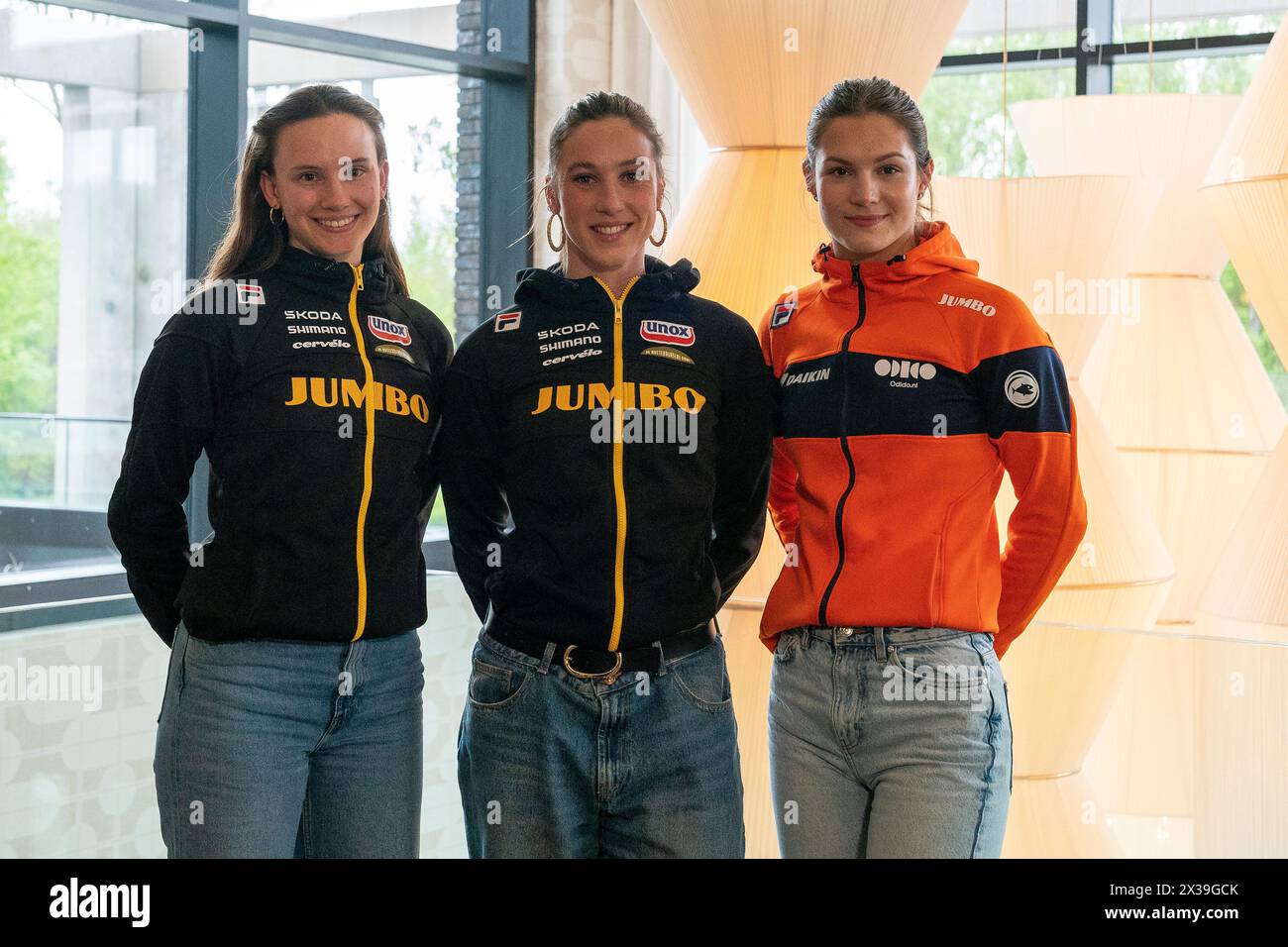 LELYSTAD, NETHERLANDS - APRIL 25 2024: Selma Poutsma, Suzanne Schulting ...