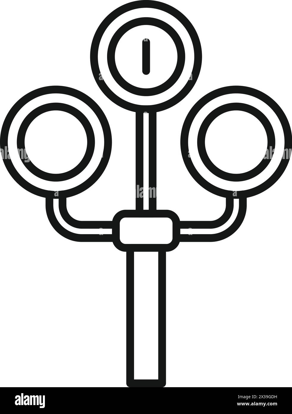 Triple railway lights icon outline vector. Crossing rails. New railroad ...