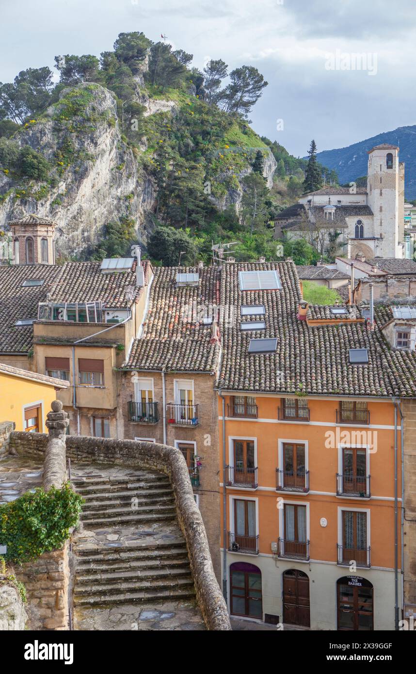 Estella overview from Saint Michael Church staircase, Lizarra, Navarre ...