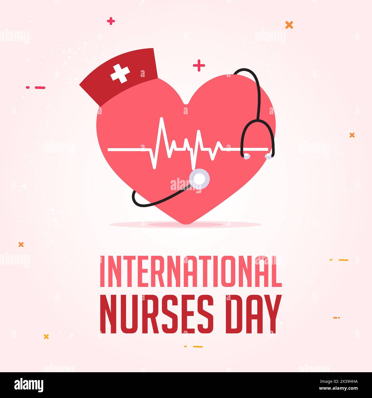 International Nurses Day Concept Template With Typography Cap ...