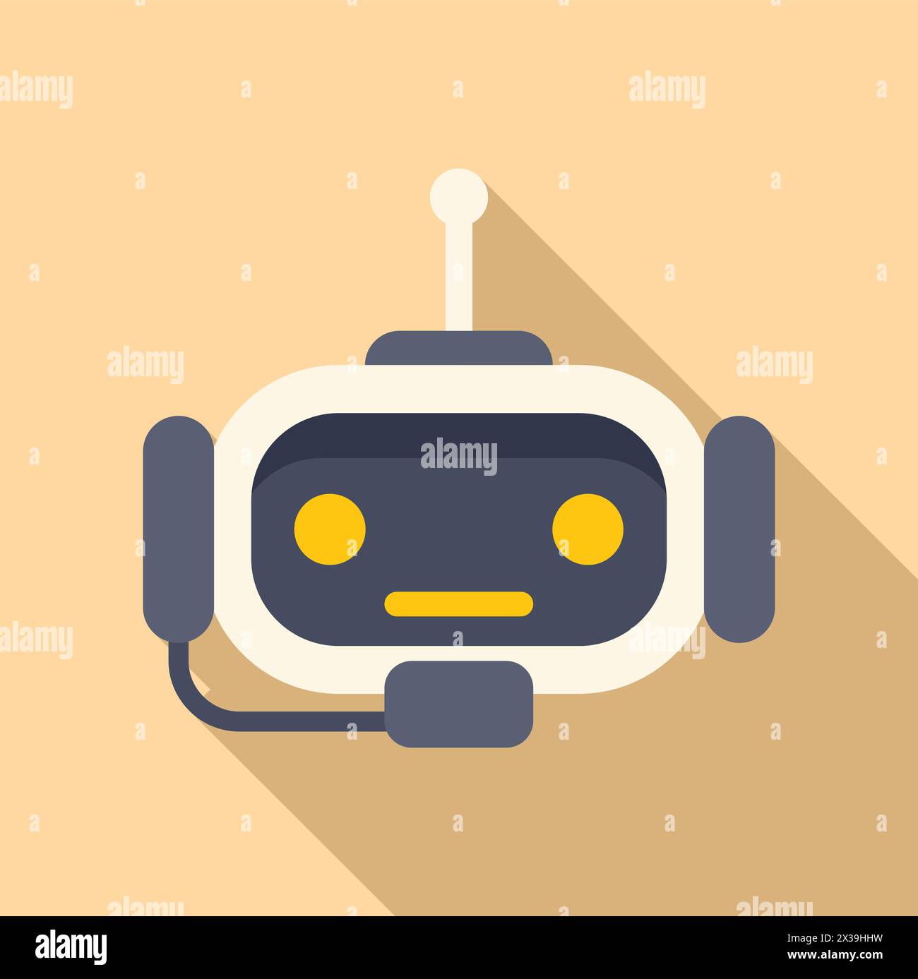 Help support bot icon flat vector. Online center call. Answer web ...