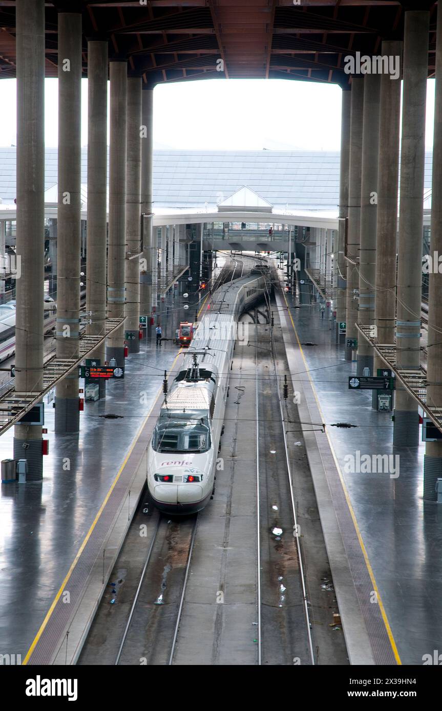 Madrid-Sevilla High-speed train. Puerta de Atocha Railway Station ...