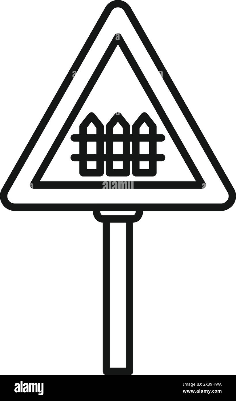 Railway crossing sign icon outline vector. Attention sign. Crossroad ...