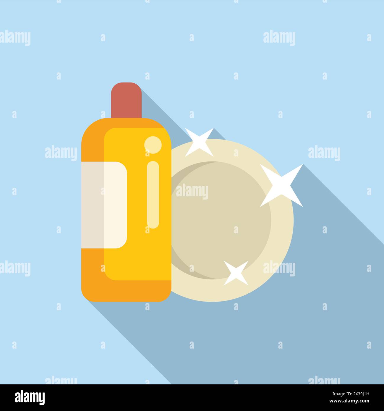 Cleaner bottle of dishes icon flat vector. Dish product. Wash liquid ...
