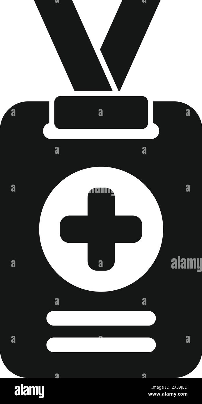 Medical id card icon simple vector. Personal identity. Label staff ...