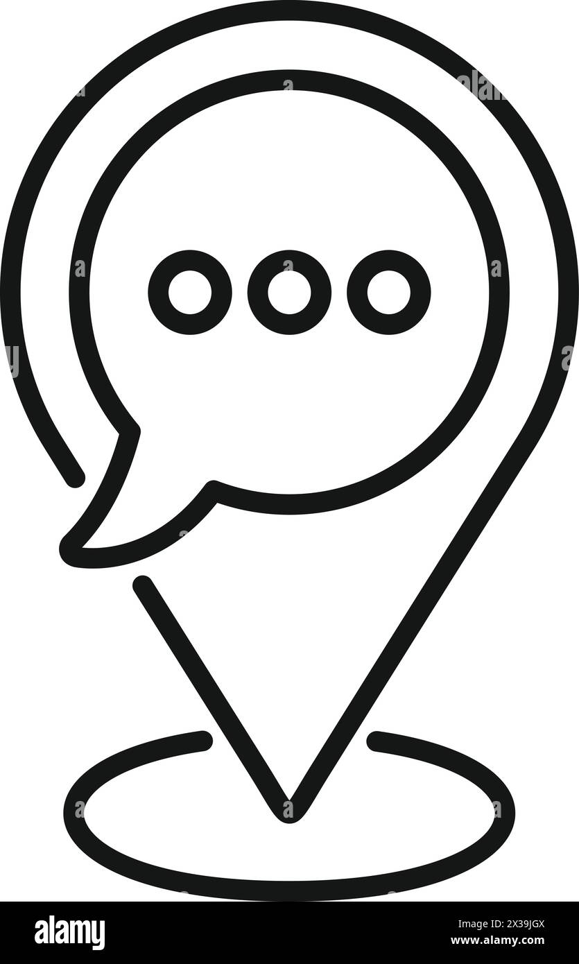 Support chat location service icon outline vector. Ai virtual help ...