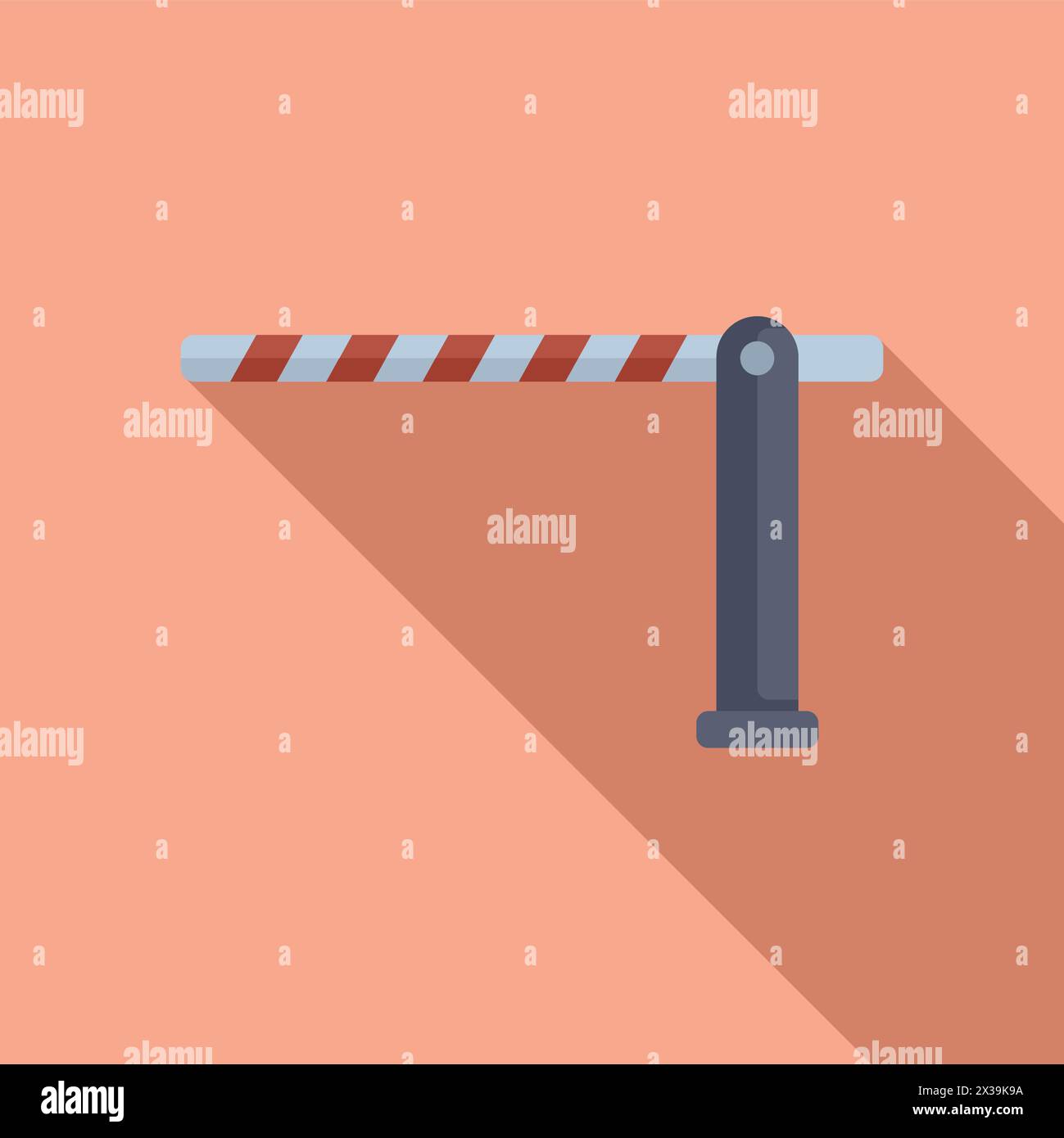 Road striped barrier icon flat vector. Sign caution. Safety level block ...