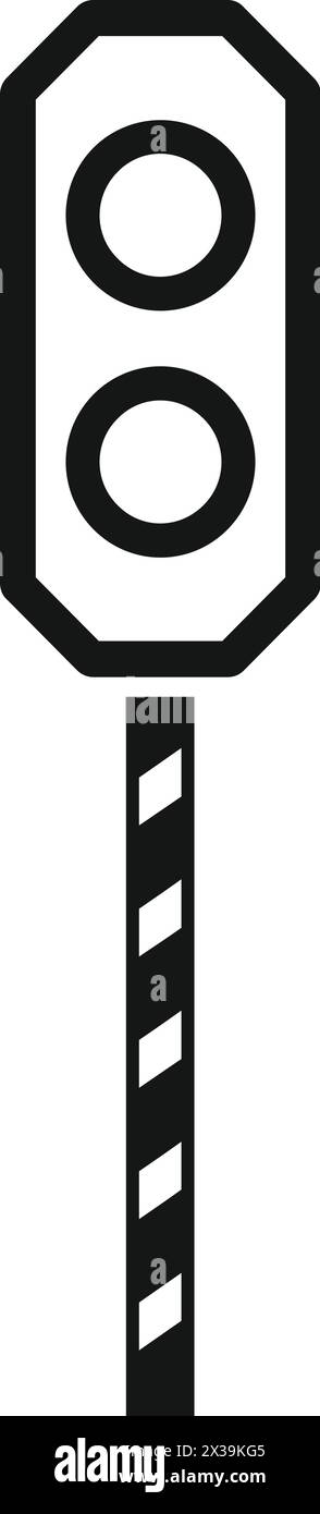 Warn lights on railway crossing icon simple vector. Object warn. Sign ...