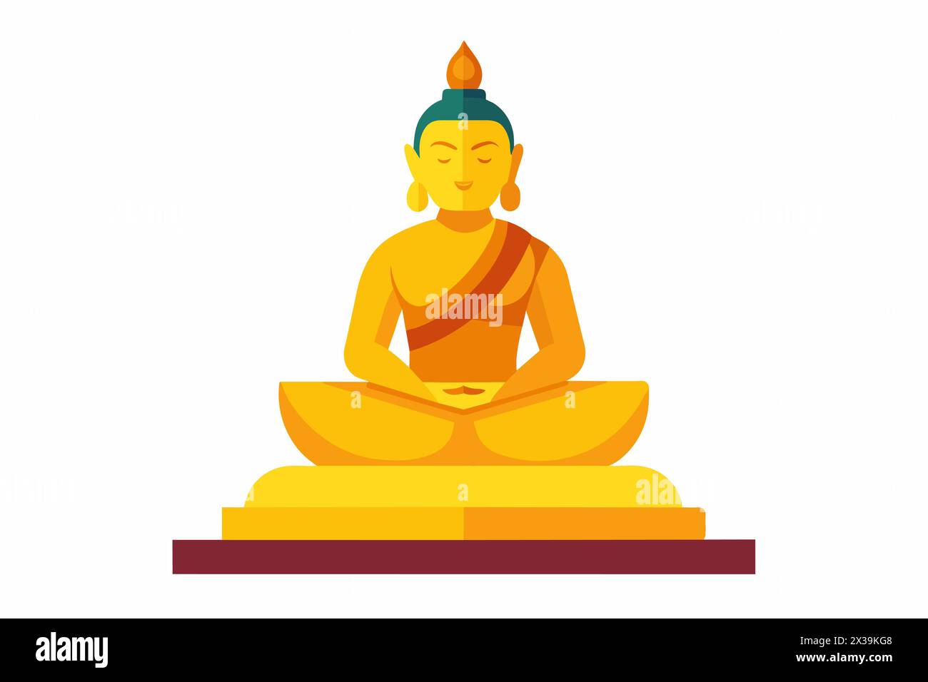 Buddha meditating on lotus position. Symbol of Buddhism. Golden Buddha ...