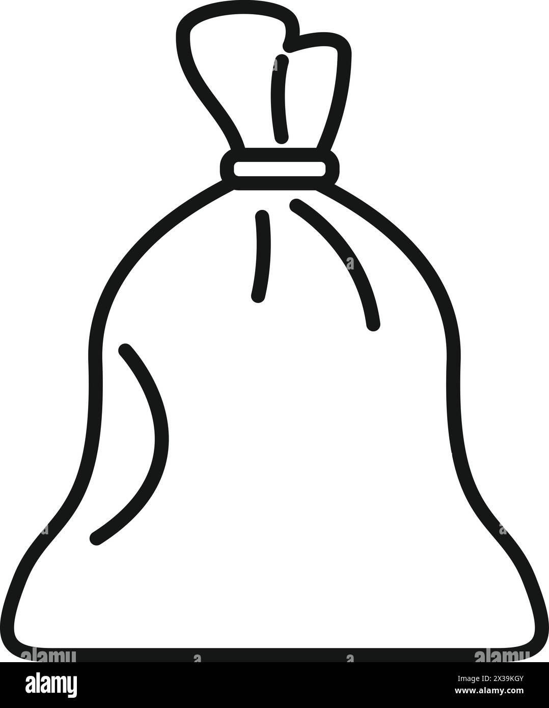 Big sack of garbage icon outline vector. Carry ecology. Recycled object ...