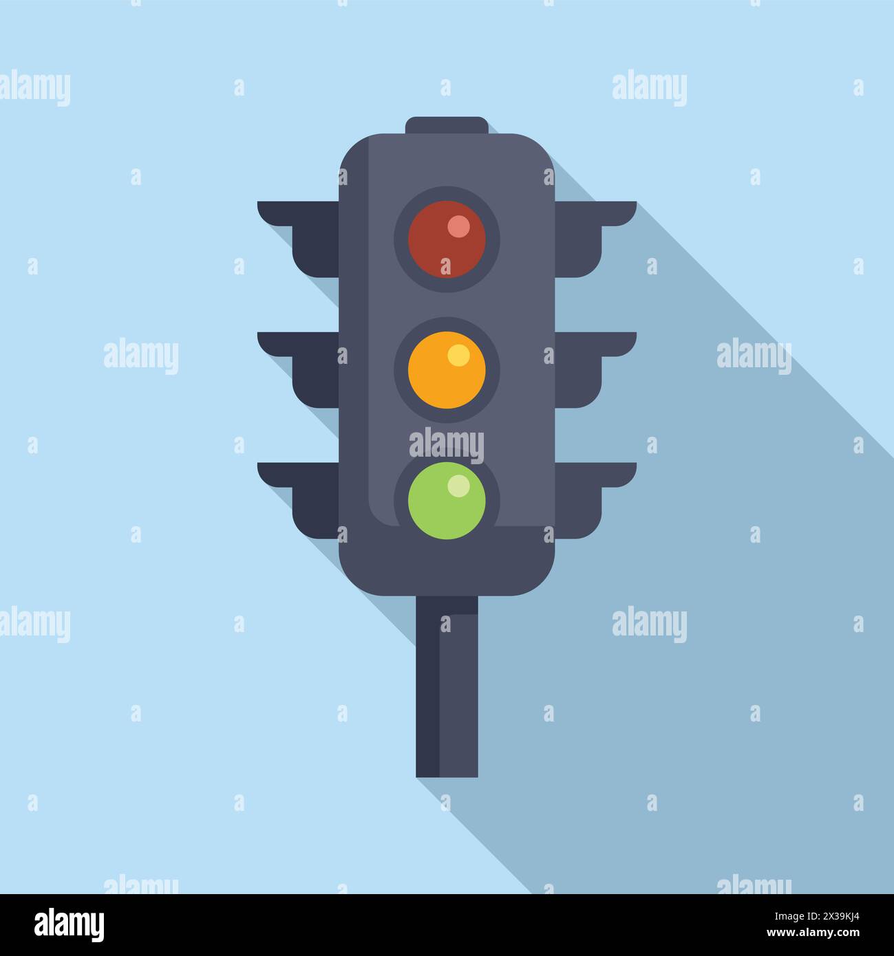 Cross traffic lights icon flat vector. Safety road sign. Control ...