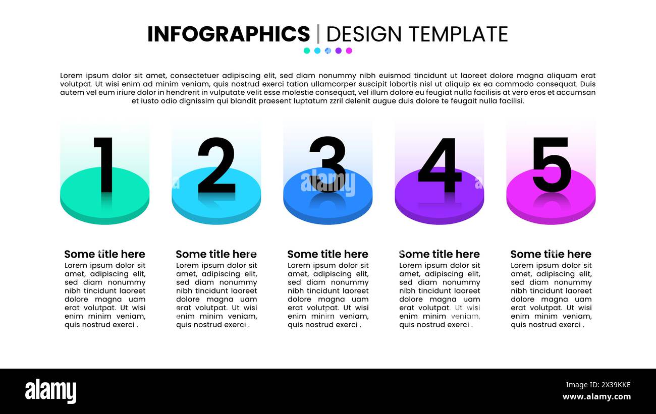 Infographic template with 5 options or steps. Can be used for workflow layout, diagram, banner ...