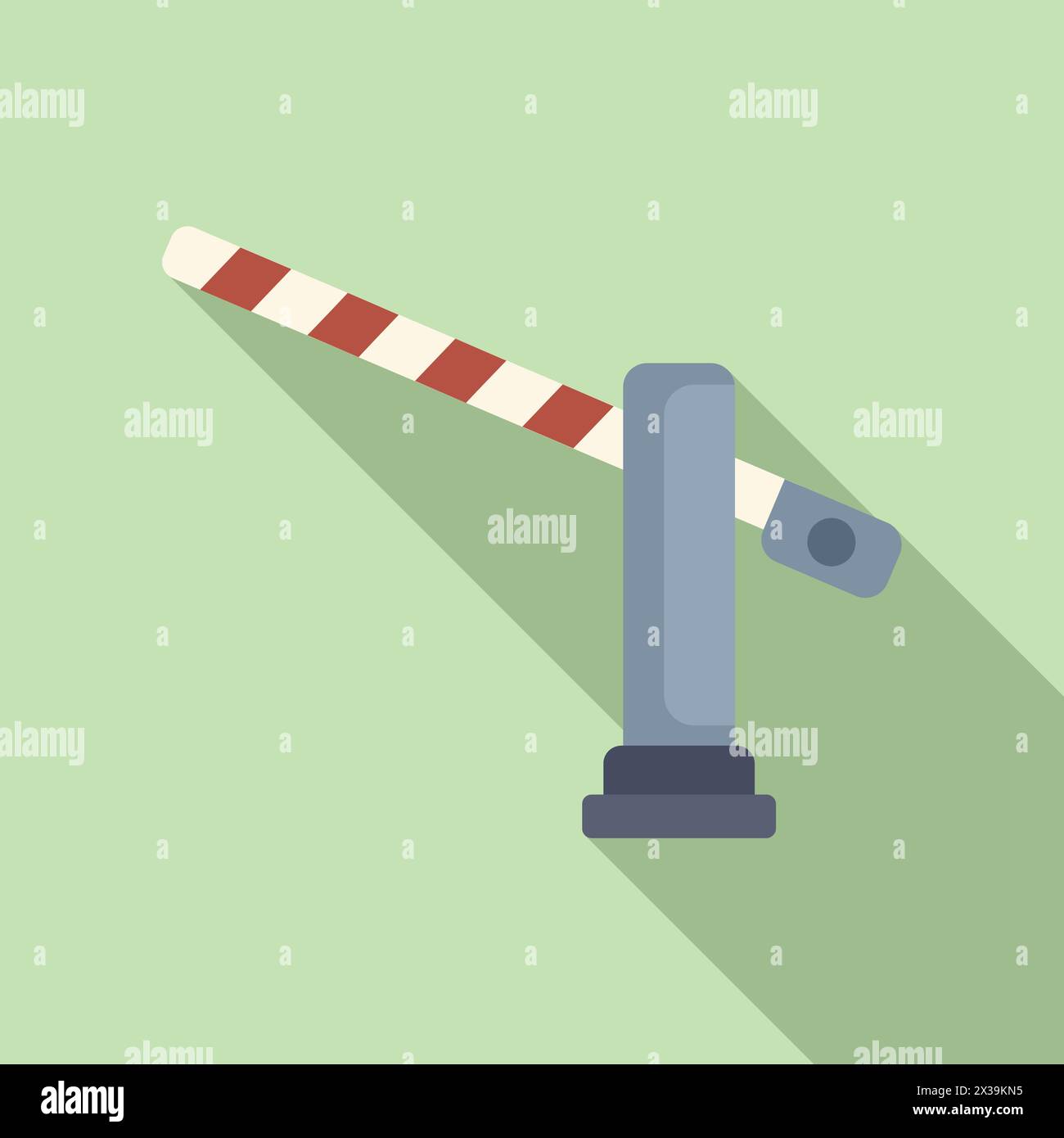 Half open railway crossing barrier icon flat vector. Object control ...
